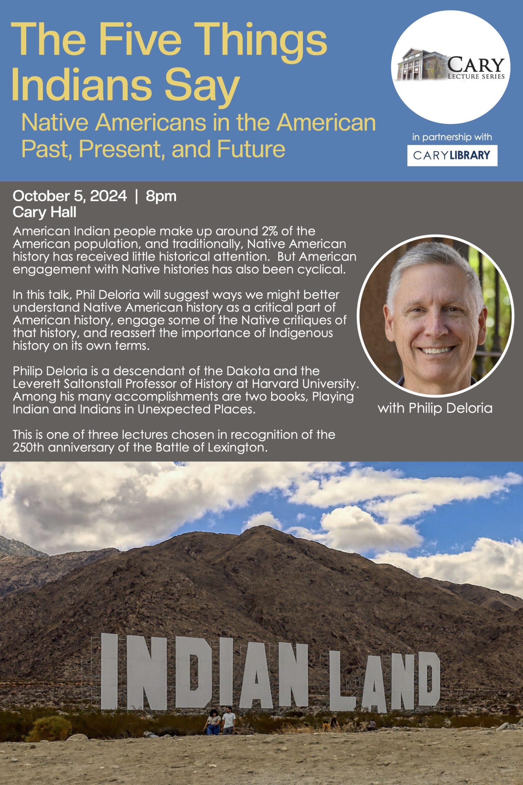 Cary Lecture Series: Native Americans in the American Past, Present and ...