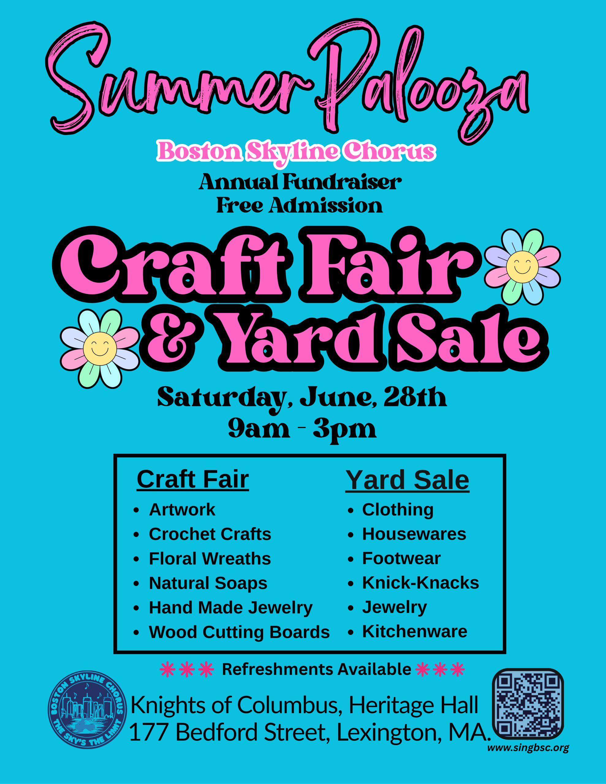 Boston Skyline Chorus Craft Fair & Yard Sale - The Lexington Observer