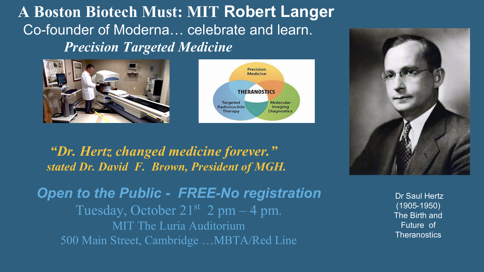 MIT's Institute Prof. Robert Langer Presents A Boston Bio-Tech MUST ...